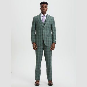 Stacy Adams | Suits & Blazers | Stacy Adams Windowed Plaid 3pc Mens ...